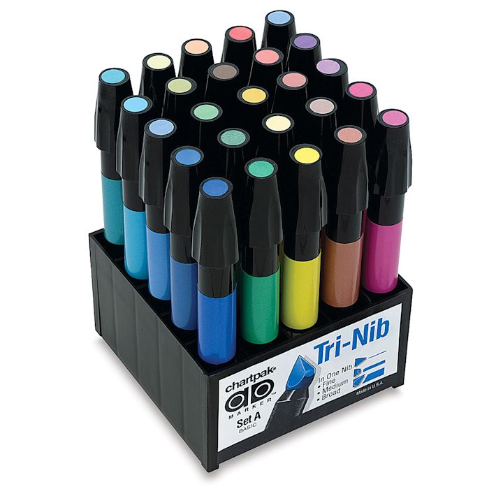 Chartpak Ad Markers - Basic, Set of 25 | BLICK Art Materials
