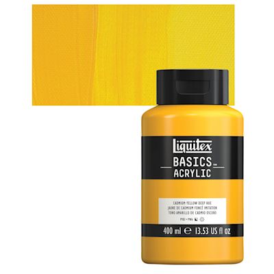 Liquitex Basics - Cadmium Yellow Deep Hue, 13.5 oz Squeeze Bottle ...