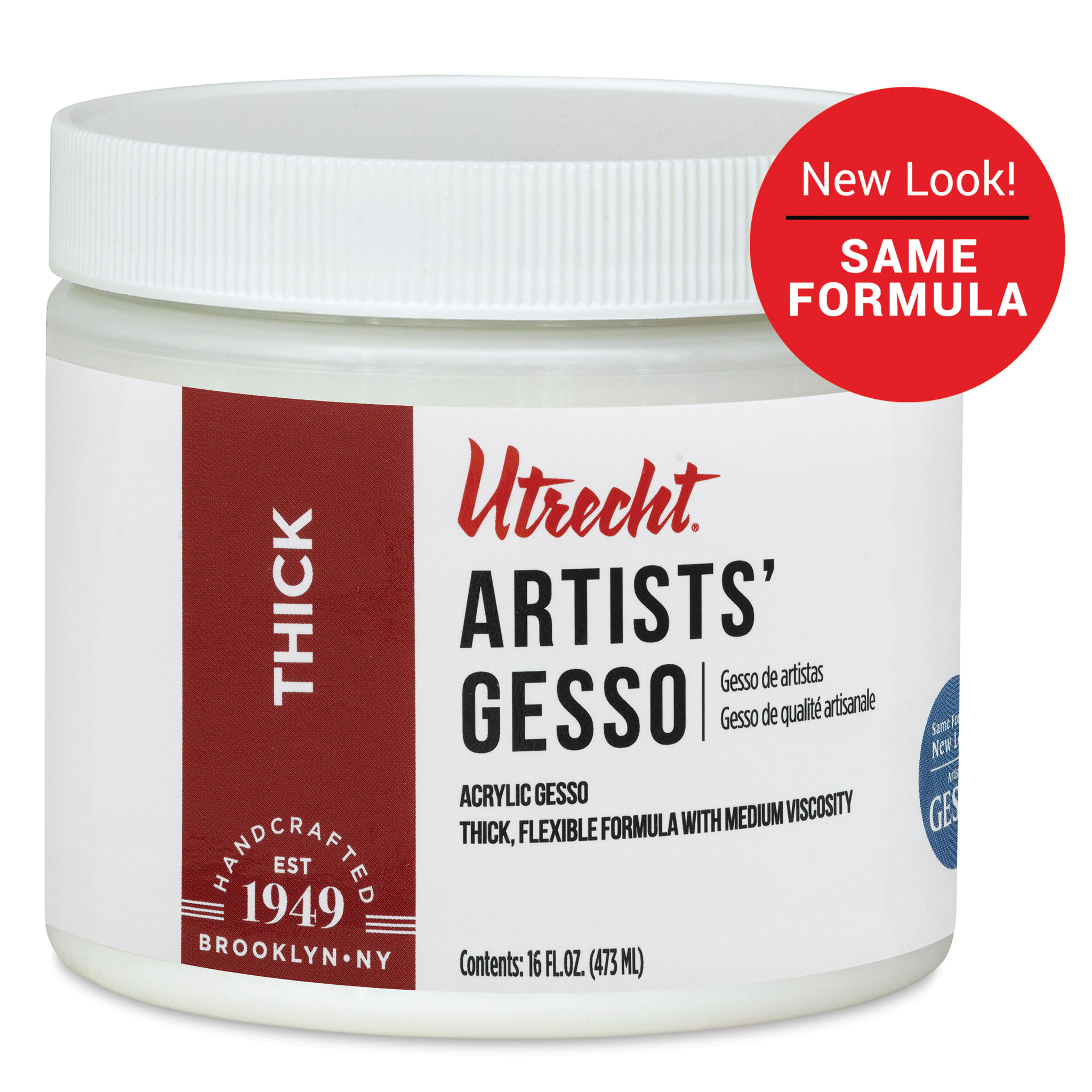 Utrecht Artists Acrylic Gesso - Medium Bodied, White, Pint| Utrecht Art ...
