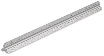 Alumicolor Aluminum Solid Triangular Drafting Scale - 12", Silver, Architect | BLICK Art Materials