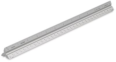 Alumicolor Solid Triangular Drafting Scale - 12", Silver, Architect ...