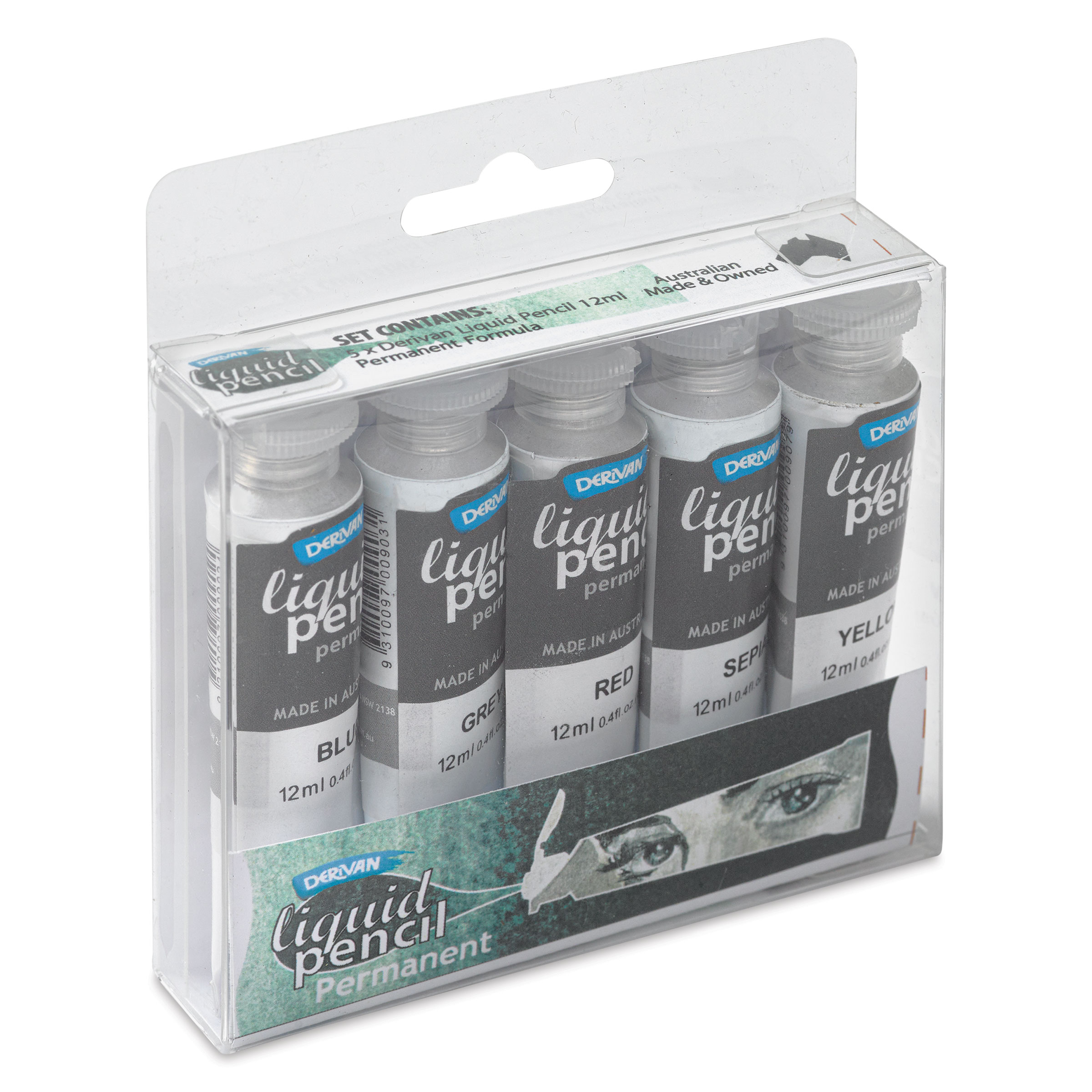 Derivan Permanent Liquid Pencil Tubes Set - Set of 5, 12 ml | BLICK Art ...