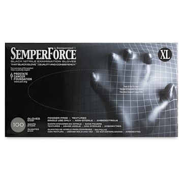 SemperForce Black Textured Nitrile Gloves, Box of 100 - Extra Large ...