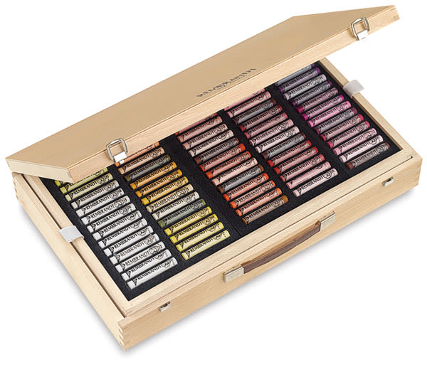 Rembrandt Soft Pastel Set - Set of 220, Assorted Colors, Wood Box ...