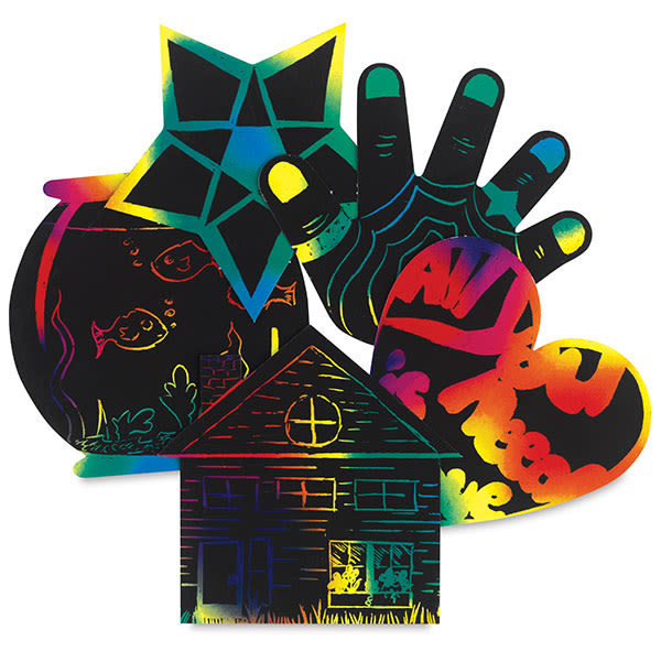 Scratch-Art Scratchin' Shapes Group Packs | BLICK Art Materials