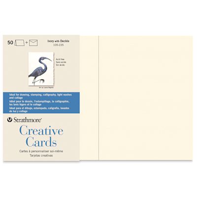 Strathmore Creative Cards and Envelopes - Ivory/Ivory Deckle, Greeting ...