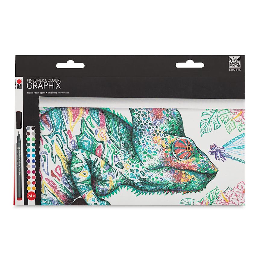 Marabu Fineliner Graphix Pen Set - Hypnotize, Set of 24 | BLICK Art ...