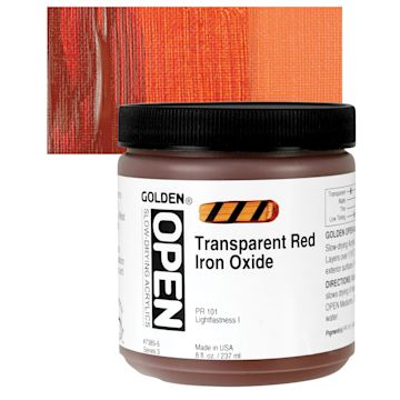 Golden Open Acrylics - Transparent Red Iron Oxide, 8 oz Jar | BLICK Art ...