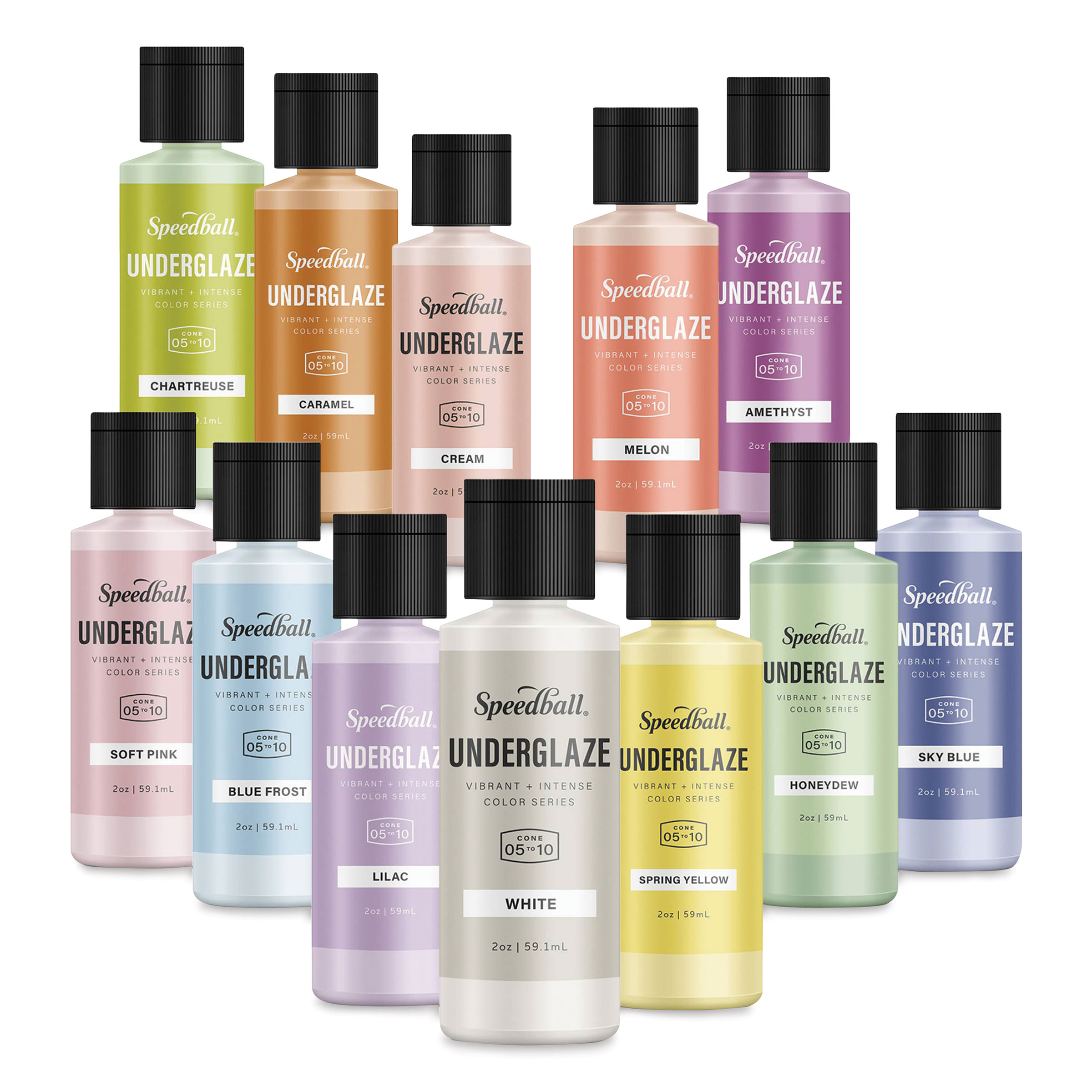 Speedball Ceramic Underglaze - Pastel Sampler, Set of 12, 2 oz | BLICK ...