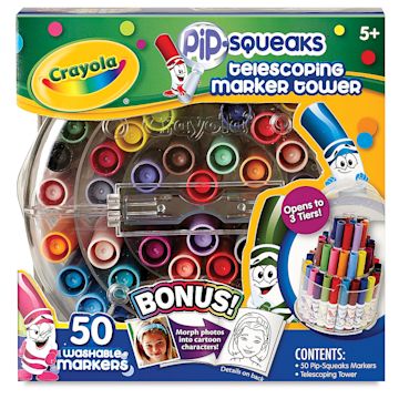 Crayola Pip-Squeaks Washable Markers - Assorted Colors, Set of 50 with ...