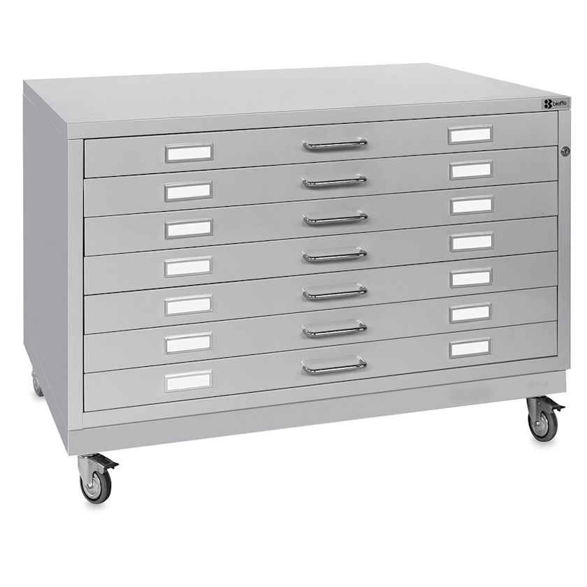 Bieffe BF Line Flat File - Light Grey, 7-Drawer, A0, 22-1/2" x 55" x 38 ...