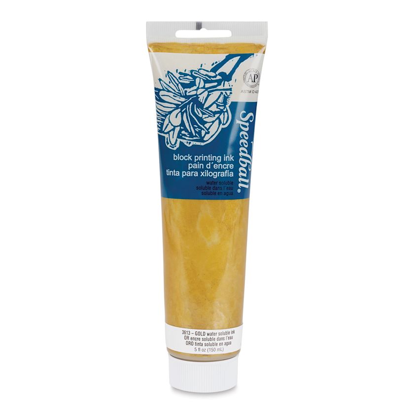 Speedball Water-Soluble Block Printing Ink - Gold (Metallic), 5 oz ...
