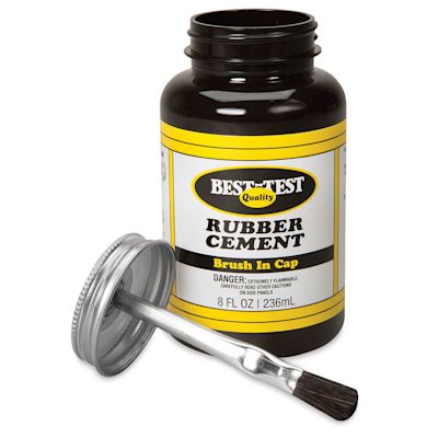 Best-Test Rubber Cement - 8 oz, Glass Jar with Brush | BLICK Art Materials