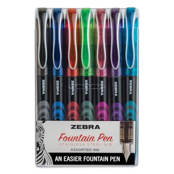Zebra Fountain Pens - Set of 7, Assorted Colors | BLICK Art Materials
