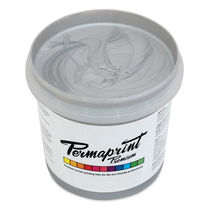 Permaprint Premium Screen Ink - Pearl Silver, 1 L | BLICK Art Materials