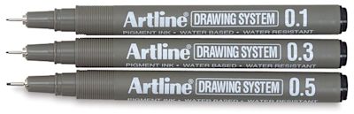 Artline Drawing Pen Set - Assorted Sizes, Wallet, Set of 3 | BLICK Art ...