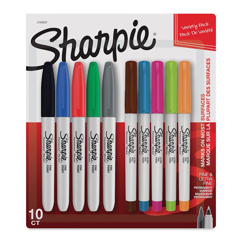 Sharpie Permanent Markers Fine and Ultra-Fine Variety Pack - Set of 10 ...