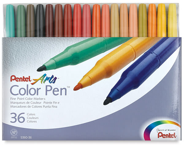 Pentel Color Pen Set - Assorted Colors, Set of 36 | BLICK Art Materials