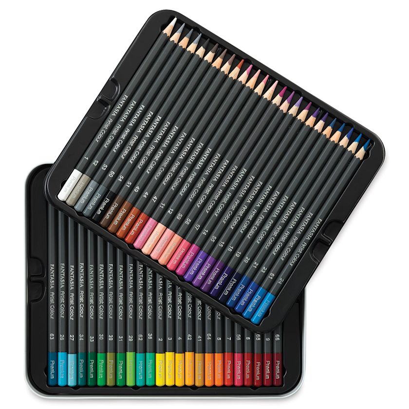 Fantasia Colored Pencil Set - Assorted Colors, Tin Box, Set of 48 ...