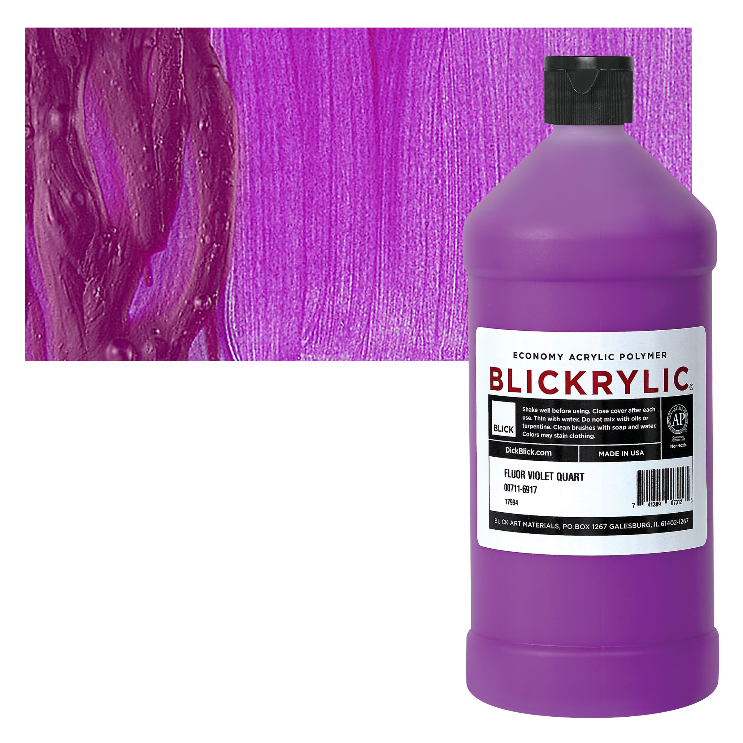 Blickrylic Student Acrylics - Fluorescent Violet, Quart | BLICK Art ...