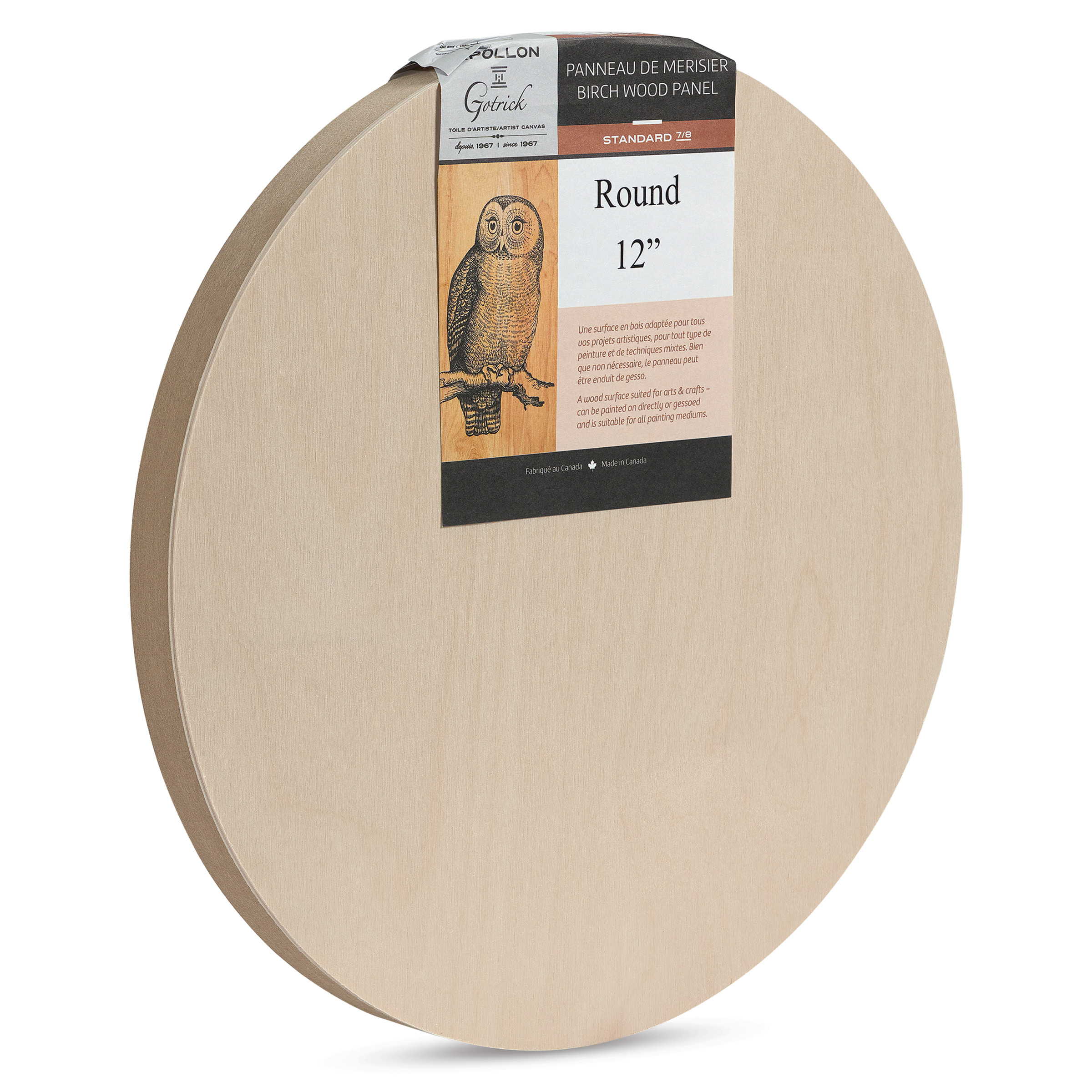 Apollon Gotrick Round Wood Panel - 12" Dia, 7/8" Profile | BLICK Art ...