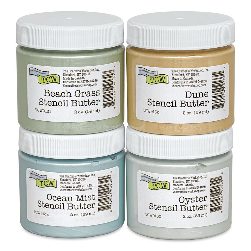 Stencil Butter Acrylic Paints - Coastal, Pkg of 4, 2 oz Jars | BLICK ...