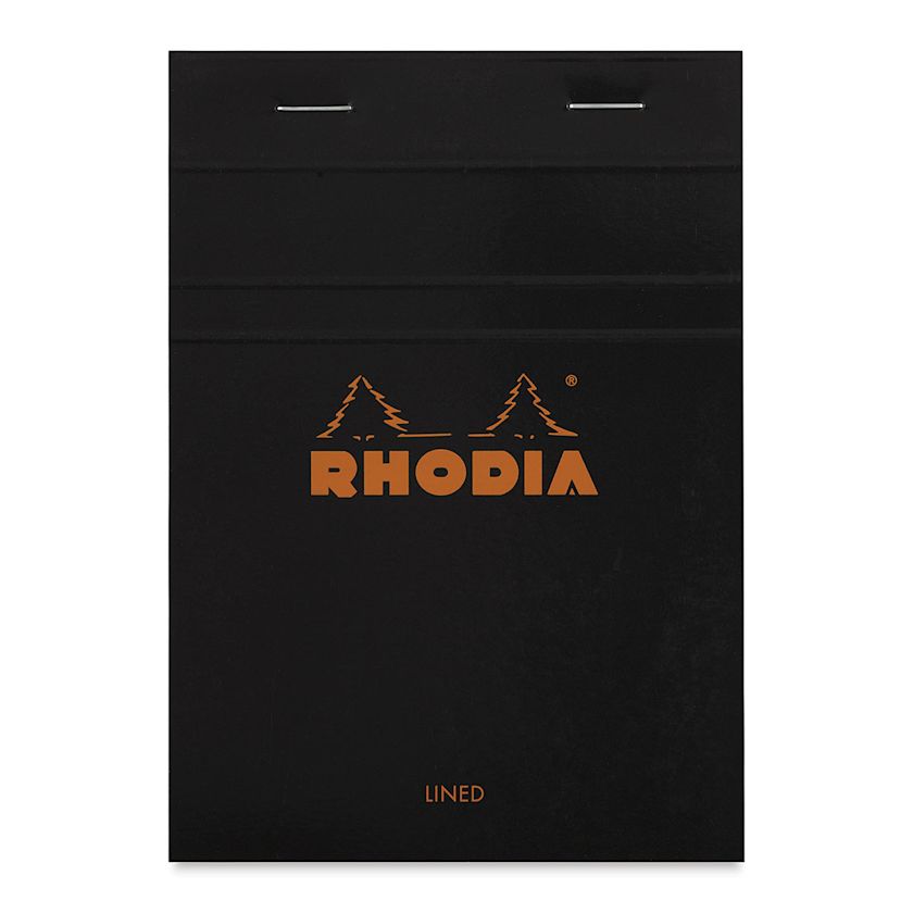 Rhodia Top-Stapled Notepad - Black, Ruled, 4" x 6" | BLICK Art Materials