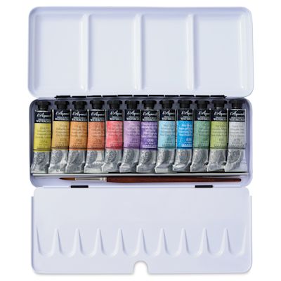 Sennelier French Artists' Watercolor Set - Iridescent, Metal Case, Set ...