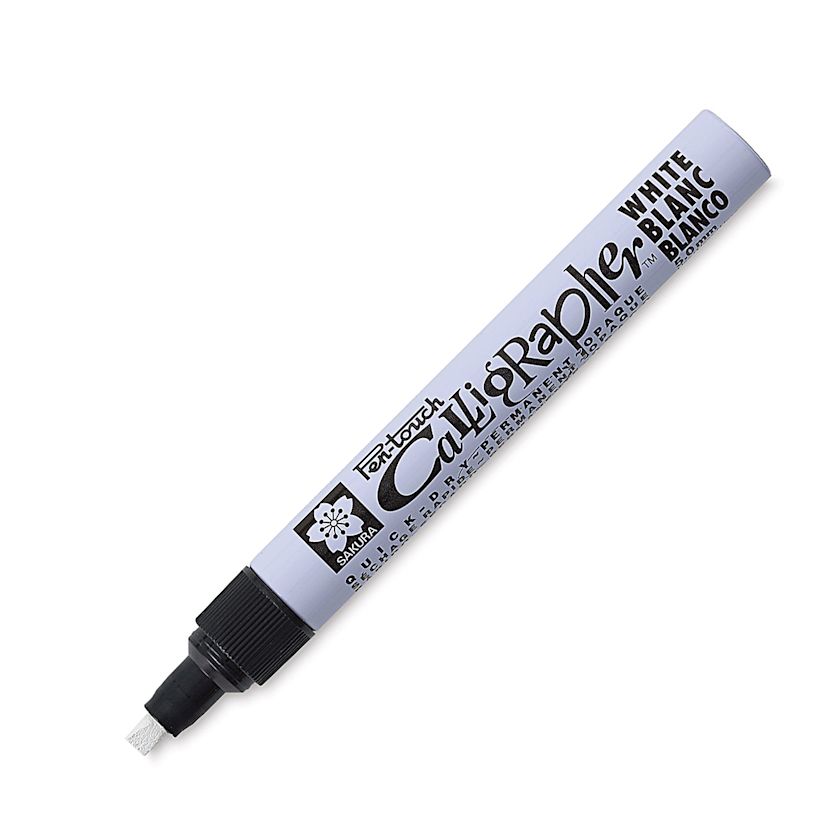 Sakura Pen Touch Calligrapher Pen - Medium Point, 5 mm, White | BLICK ...