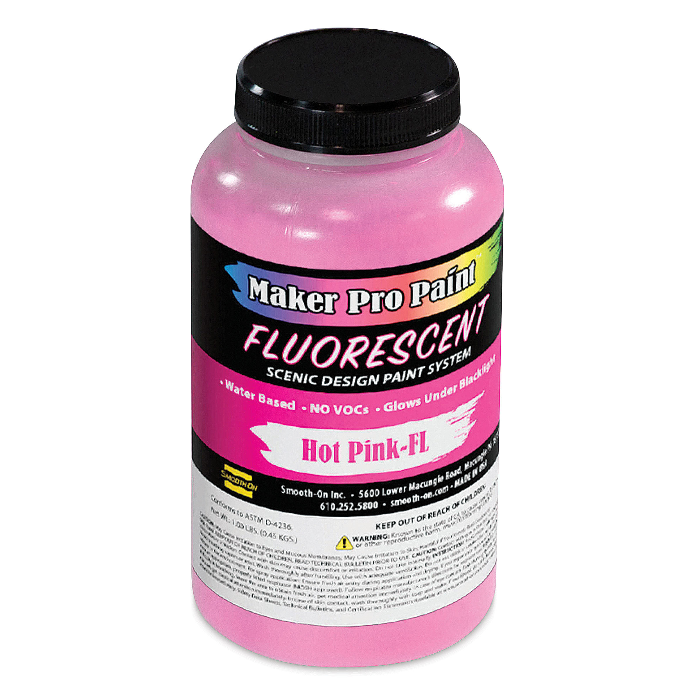 Smooth-On Maker Pro Acrylic-Urethane Paint - Fluorescent Hot Pink, 16 ...