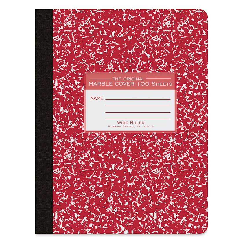 Roaring Spring Composition Notebook - 9-3/4" x 7-1/2", Ruled, Red ...