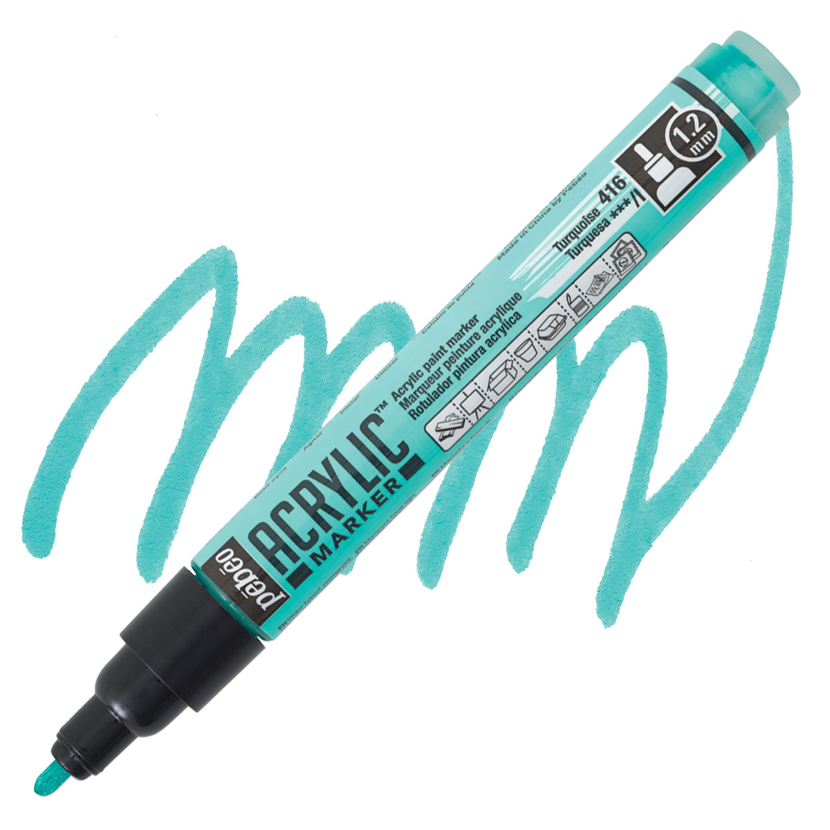 Pebeo Acrylic Marker - Turquoise, 1.2 mm, Bullet Nib | BLICK Art Materials