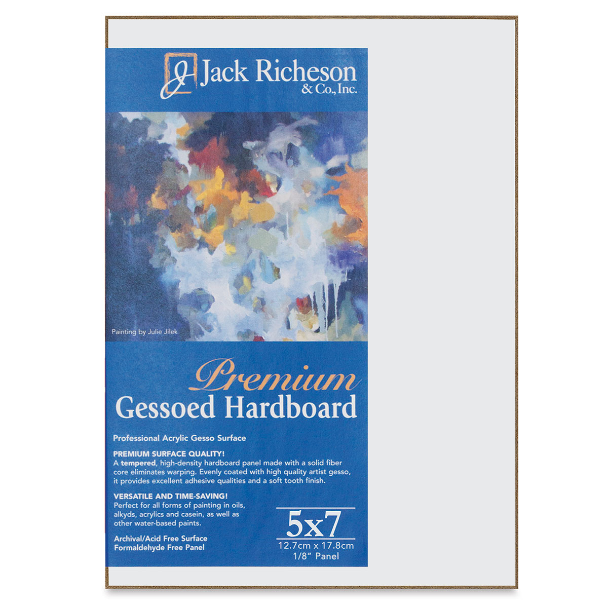 Richeson Toned Gessoed Hardboard Panel - 5" x 7", White, Flat Panel ...