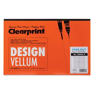 Clearprint Drafting and Design Fade-Out Vellum - 11" x 17", 8 x 8 Grid ...