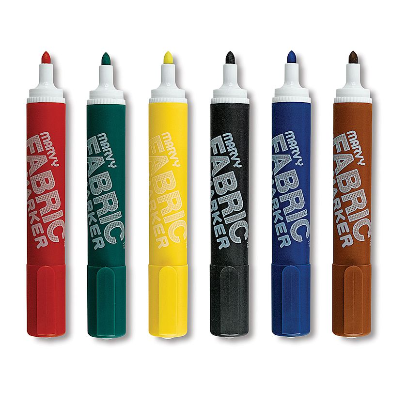 Marvy Fabric Markers - Primary Colors, Set of 6 | BLICK Art Materials