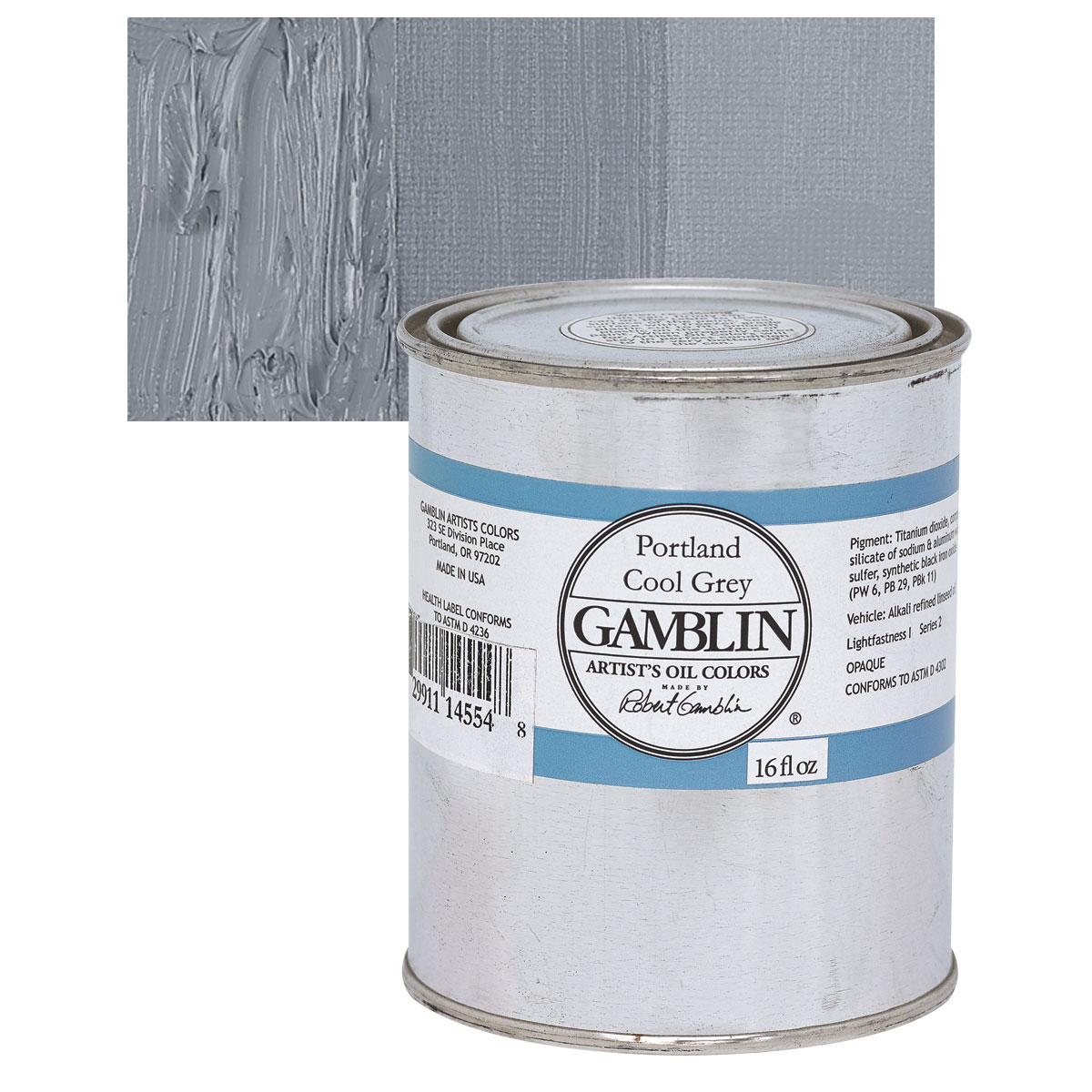 Gamblin Artists' Oil Color - Portland Cool Gray, 16 oz can | BLICK Art ...