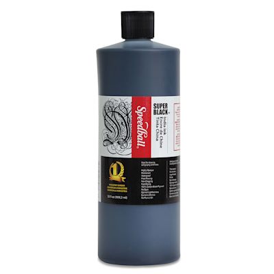 Speedball Super Black Waterproof India Ink - Quart | BLICK Art Materials
