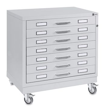 Bieffe BF Line Flat File - Light Grey, 7-Drawer, A2, 22-1/2" x 29-1/2 ...