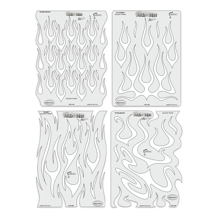 Iwata Artool Freehand Template - Set of 4, Flame-O-Rama | BLICK Art ...