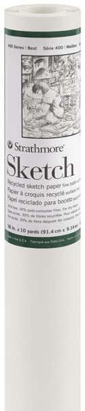 Strathmore 400 Series Premium Recycled Sketch Roll - 36" x 10 yds, Roll ...