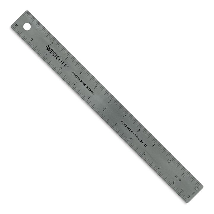 Westcott Metal Zero Centering Ruler - 12" | BLICK Art Materials