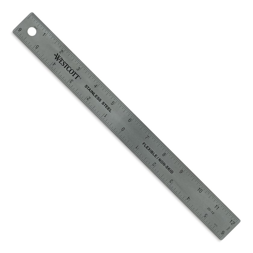 Westcott Metal Zero Centering Ruler - 12" | BLICK Art Materials