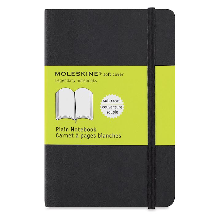 Moleskine Classic Soft Cover Notebook - Black, Blank, 5-1/2" x 3-1/2 ...