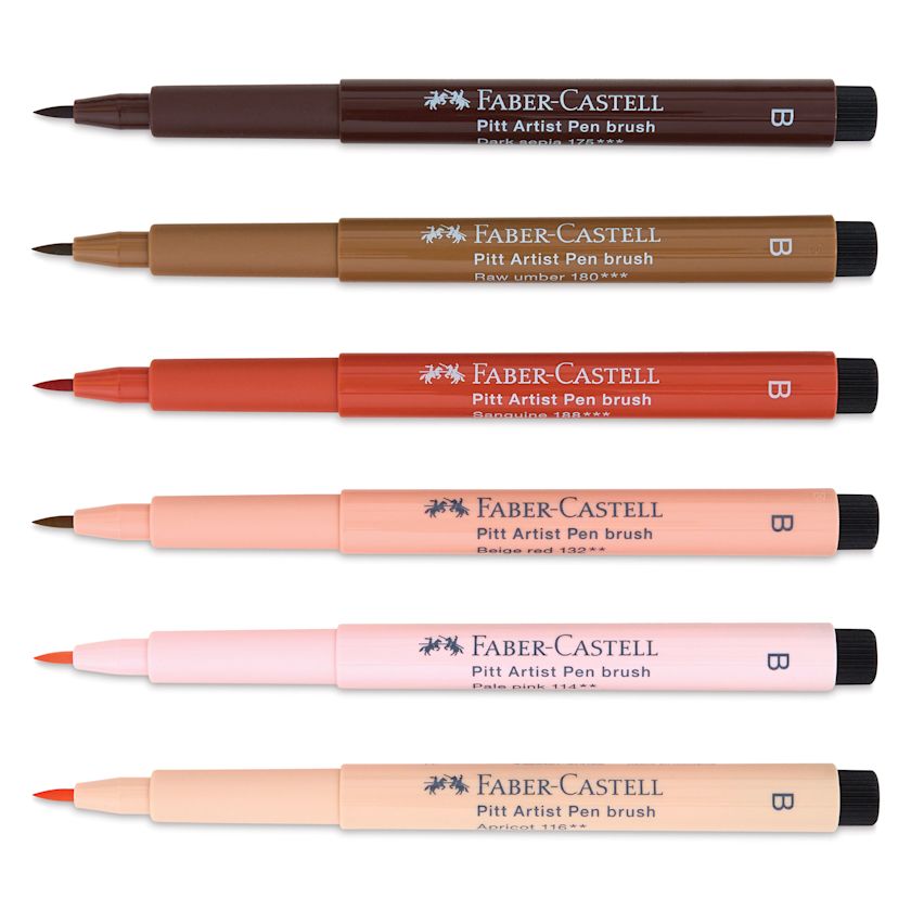 Faber-Castell Pitt Artist Pens - Portrait Colors, Set of 6 | BLICK Art ...