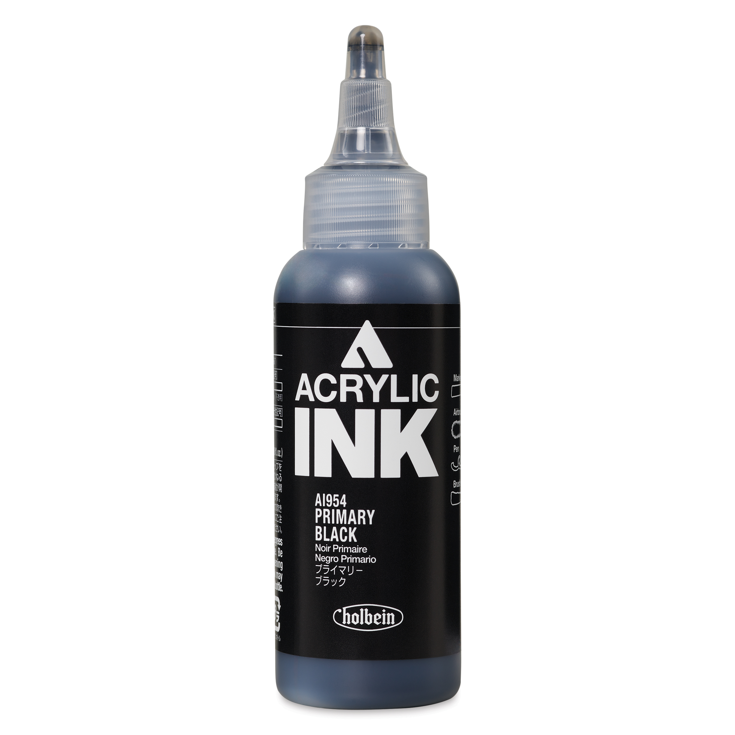 Holbein Acrylic Ink - Primary Black, 100 ml | BLICK Art Materials