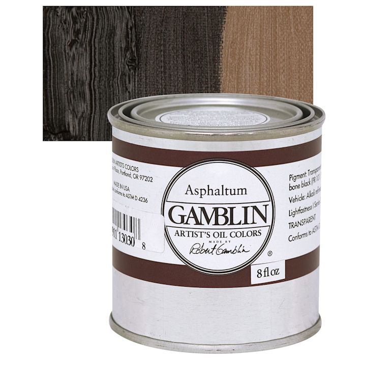 Gamblin Artist's Oil Color - Asphaltum, 8 oz Can | BLICK Art Materials