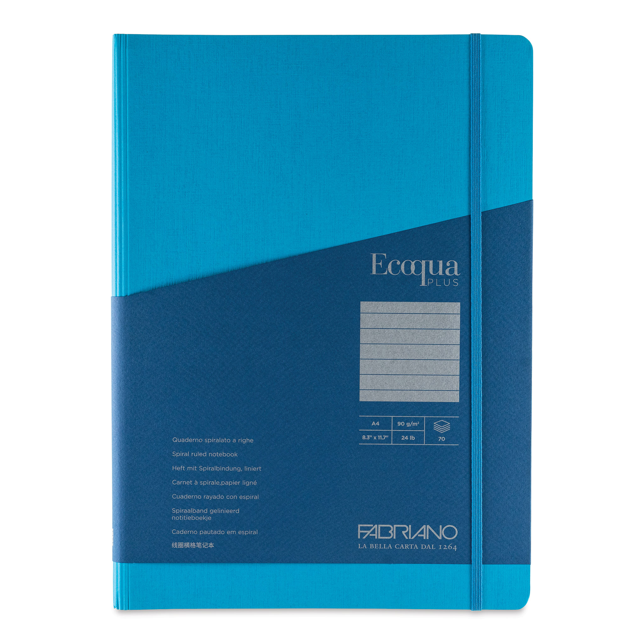 Fabriano Ecoqua Plus Hidden Spiral-Bound Notebook - Turquoise, 11-7/10 ...