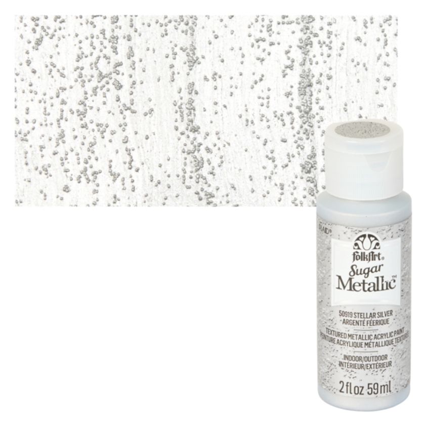 Plaid FolkArt Sugar Metallic Acrylic Paint - Stellar Silver, 2 oz ...
