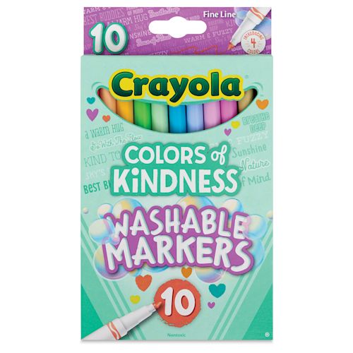 Crayola Ultra-Clean Washable Marker Set - Colors of Kindness, Fine Line ...