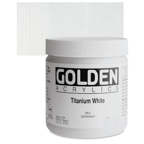 Golden Heavy Body Artist Acrylics - Titanium White, 16 oz Jar | BLICK ...